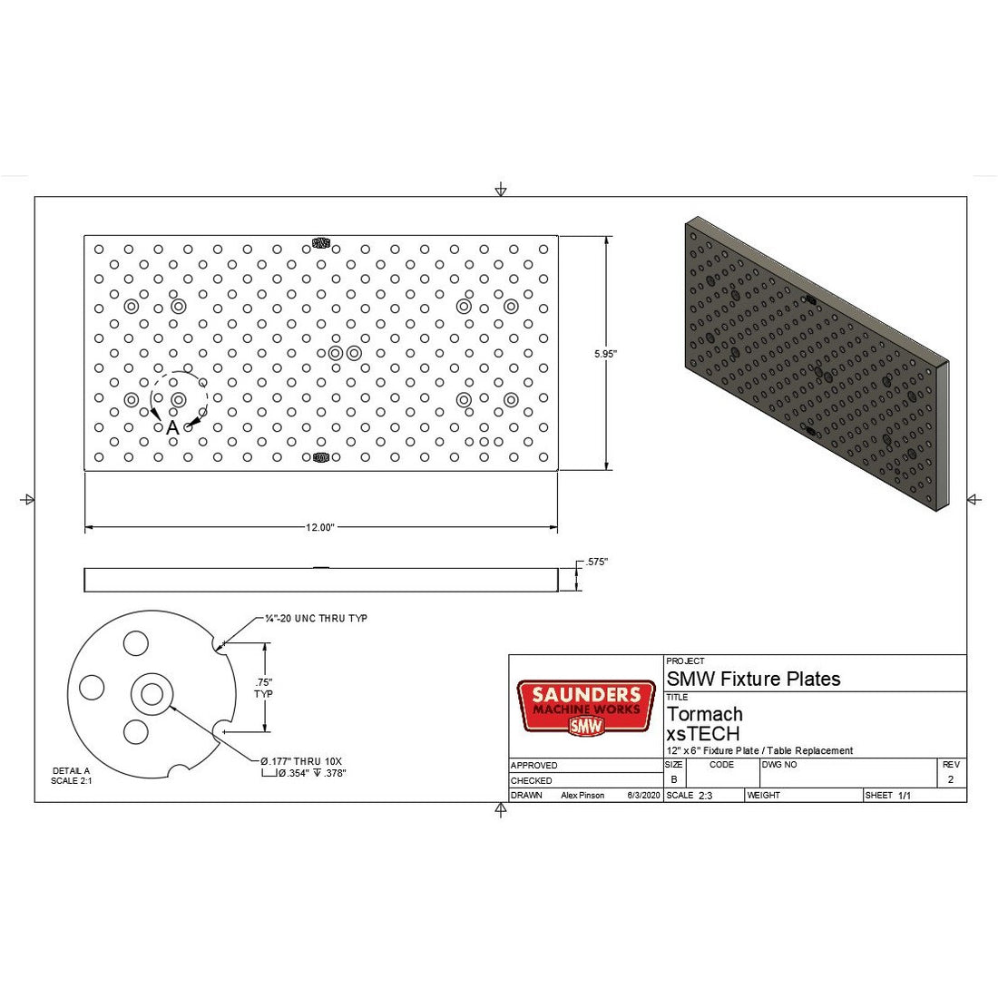 Tormach xsTECH Aluminum Fixture Tooling Plate – Saunders Machine Works